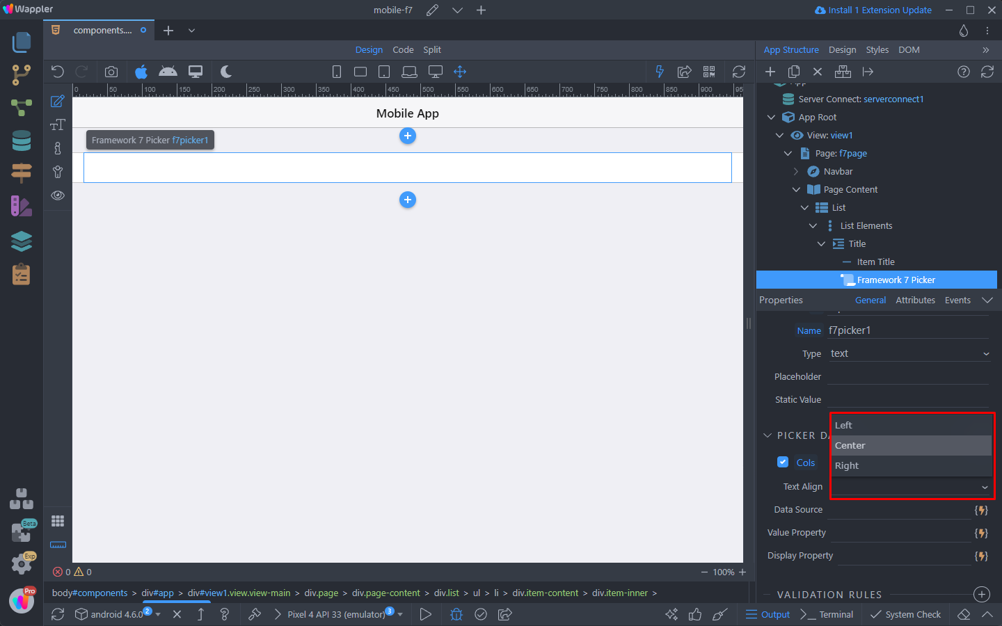 Using Framework7 Components Mobile Apps Wappler Community