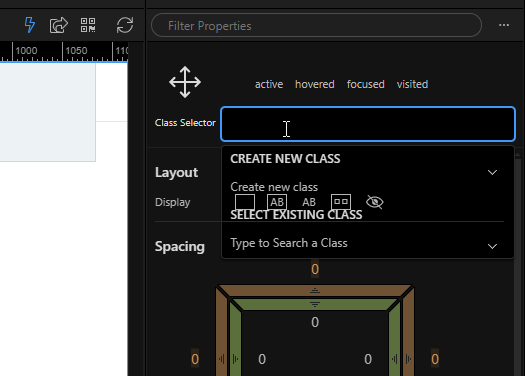 Class Selector Is Overlapping With Display Settings Bugs Wappler Community