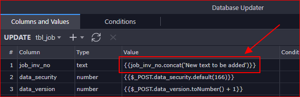Append Or Concatenate Text To Existing Db Field Need Help Wappler