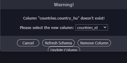 Missing column does not get removed from query builder/sorting tab - Bugs - Wappler Community