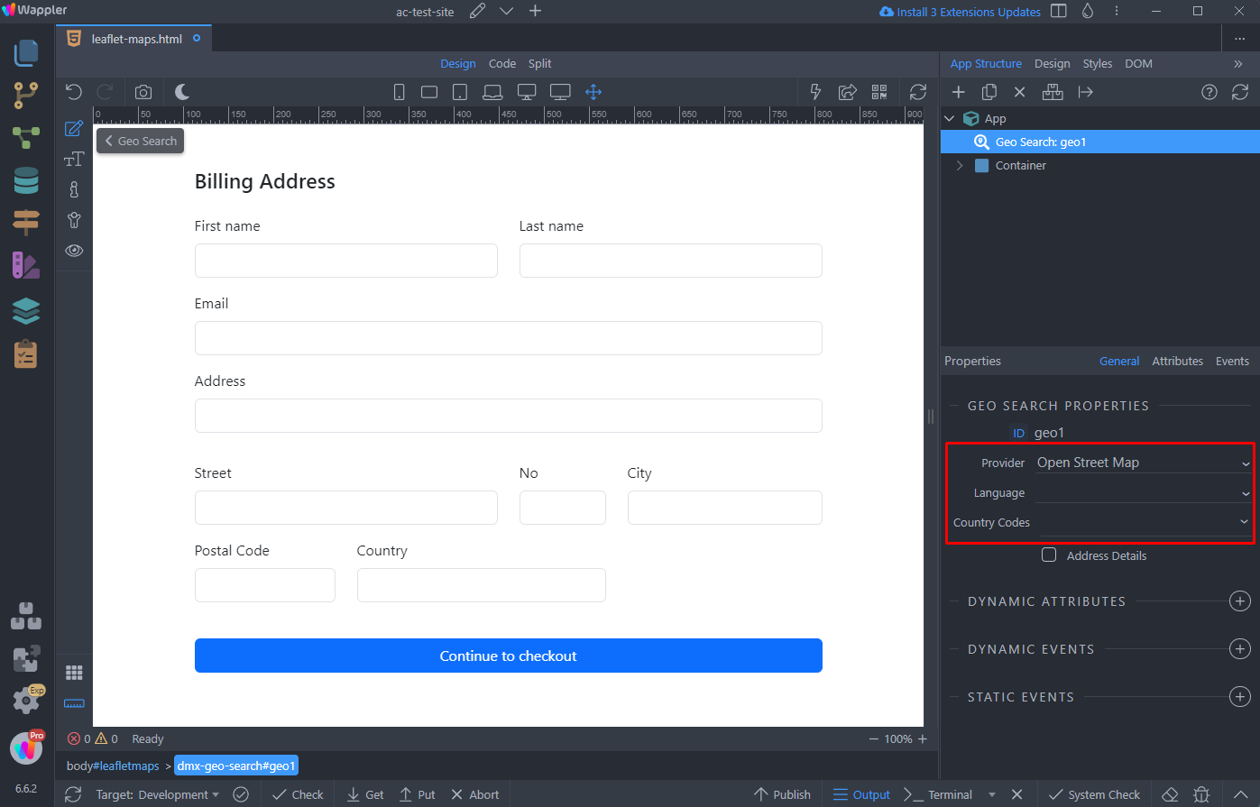 Using App Connect Geo Search Front End Components Wappler Community