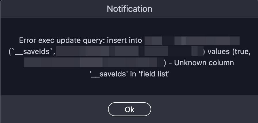 Wappler Database Manager Insert Data With Save Ids Errors Saveids Bugs Wappler Community